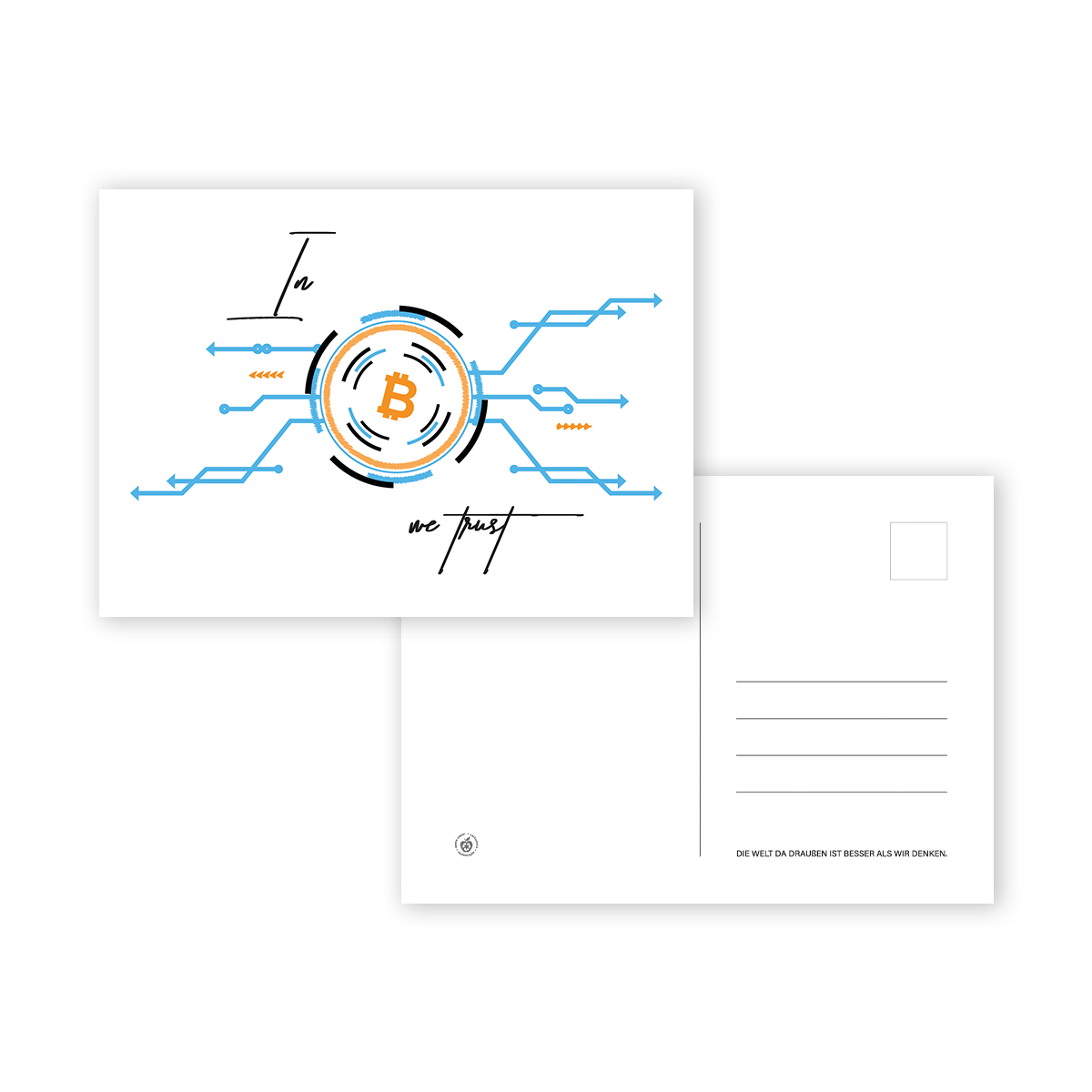 Karte "In Bitcoin We Trust" – DIN A6, Recycling-Apfelpapier – Marc ...